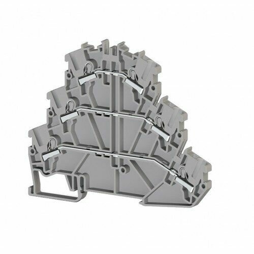 Klemsan 307199 Клеммник 3-х ярусный пружинный быстрозажимной (Push in), 2,5 мм. кв. (серый); PYK2,5-3F