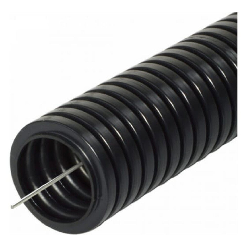 Труба гофрированная ЭРА Б0036824 Трубы гофр ПНД GOFR-16-100-HD (черный) d 16мм с зонд. легкая 100м