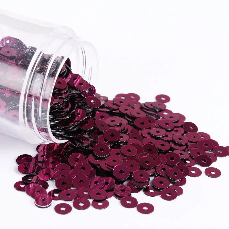 Блестки круглые бордовые, 4 мм, Wine Red