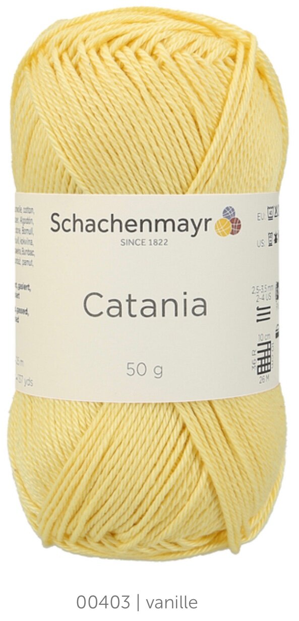 Catania /Катания/ пряжа Schachenmayr Originals, MEZ, 9801210 (00403, vanille (ваниль), желтый)