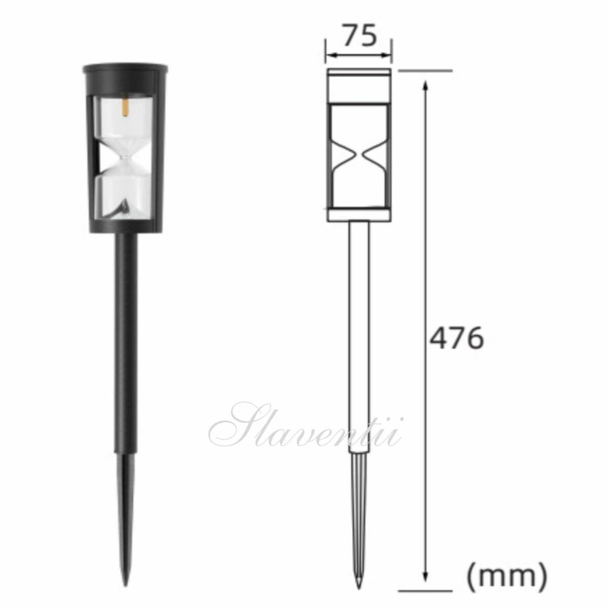 Уличный светильник 4 штуки на солнечной батарее "Песочные часы"