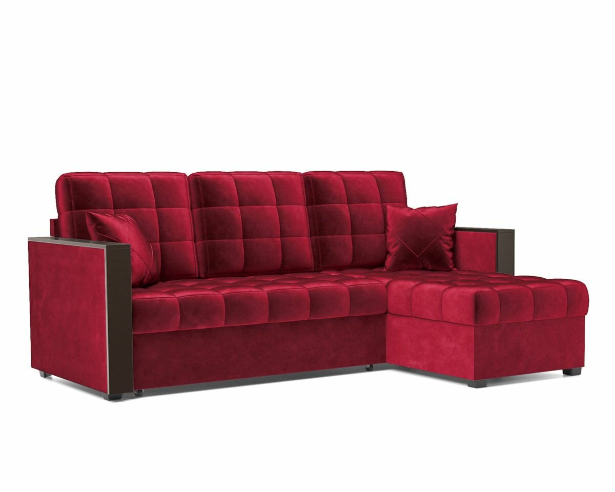 Угловой диван Mebel-ars Техас вельвет (бархат) Бархат красный