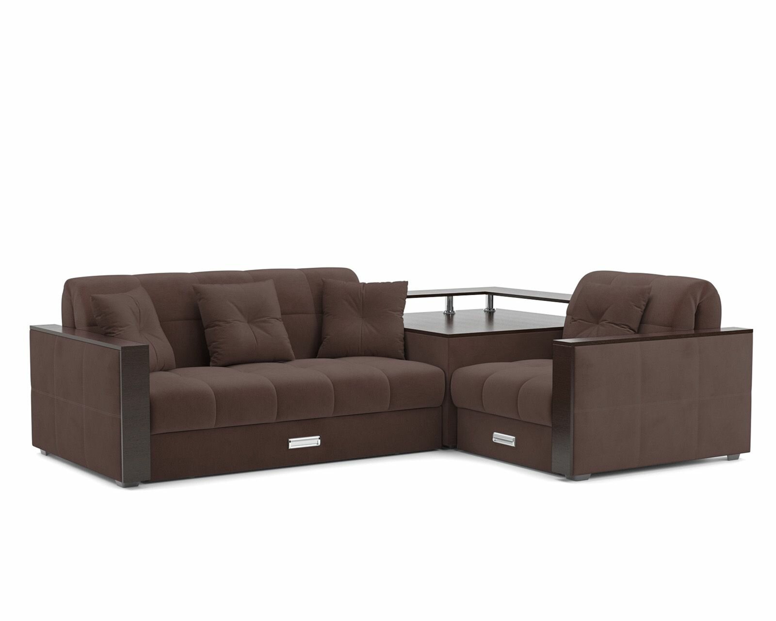 Диван угловой Mebel-ars Прага Велюр молочный шоколад НВ-178 13