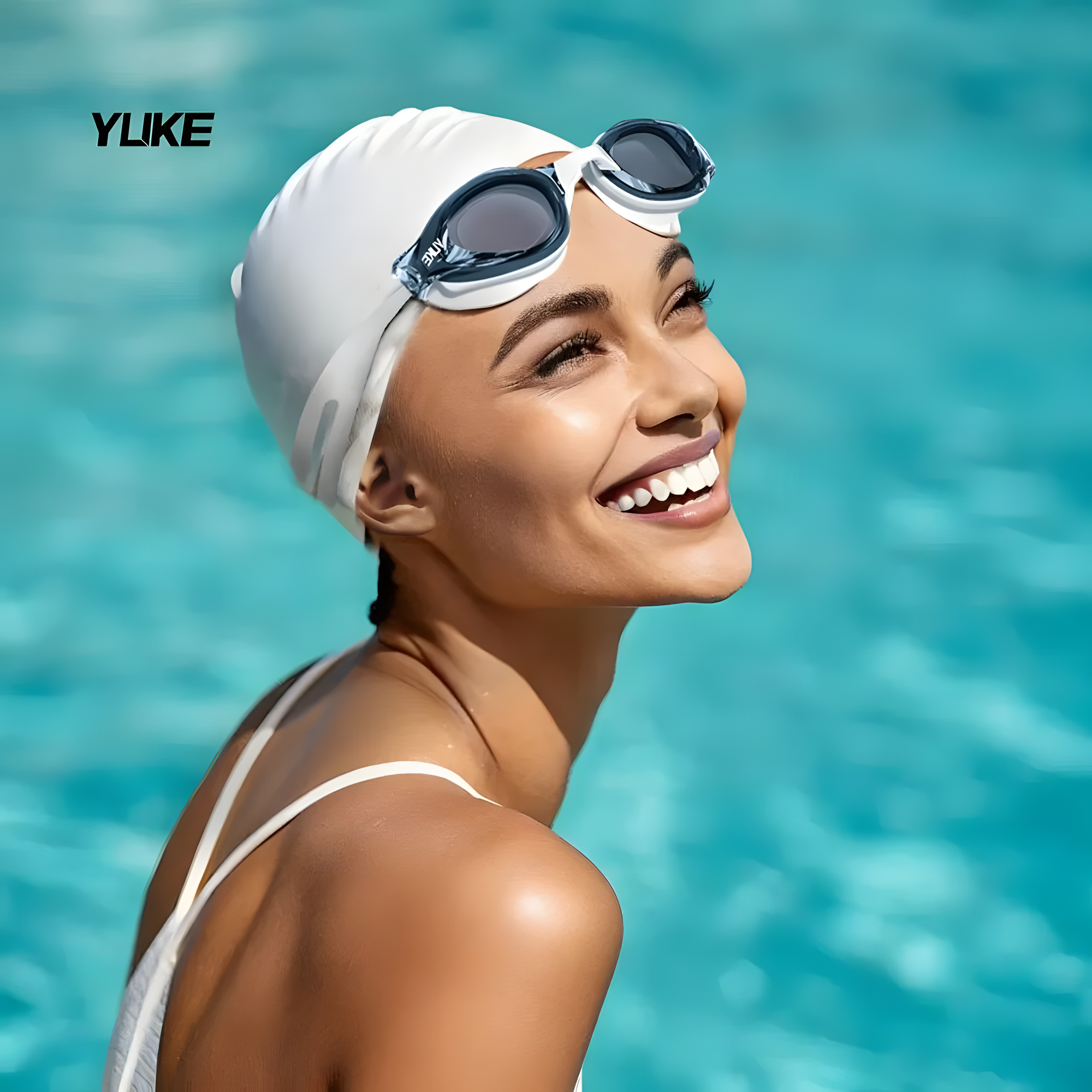Очки для плавания мужские, женские белые, с берушами Hubo Sport