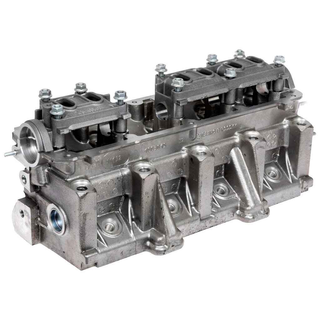 Головка блока цилиндров (ГБЦ) ВАЗ 11182 (1.6 л, 8 кл.) с клапанами без толкателей и распределительного вала для Лада Гранта, Ларгус