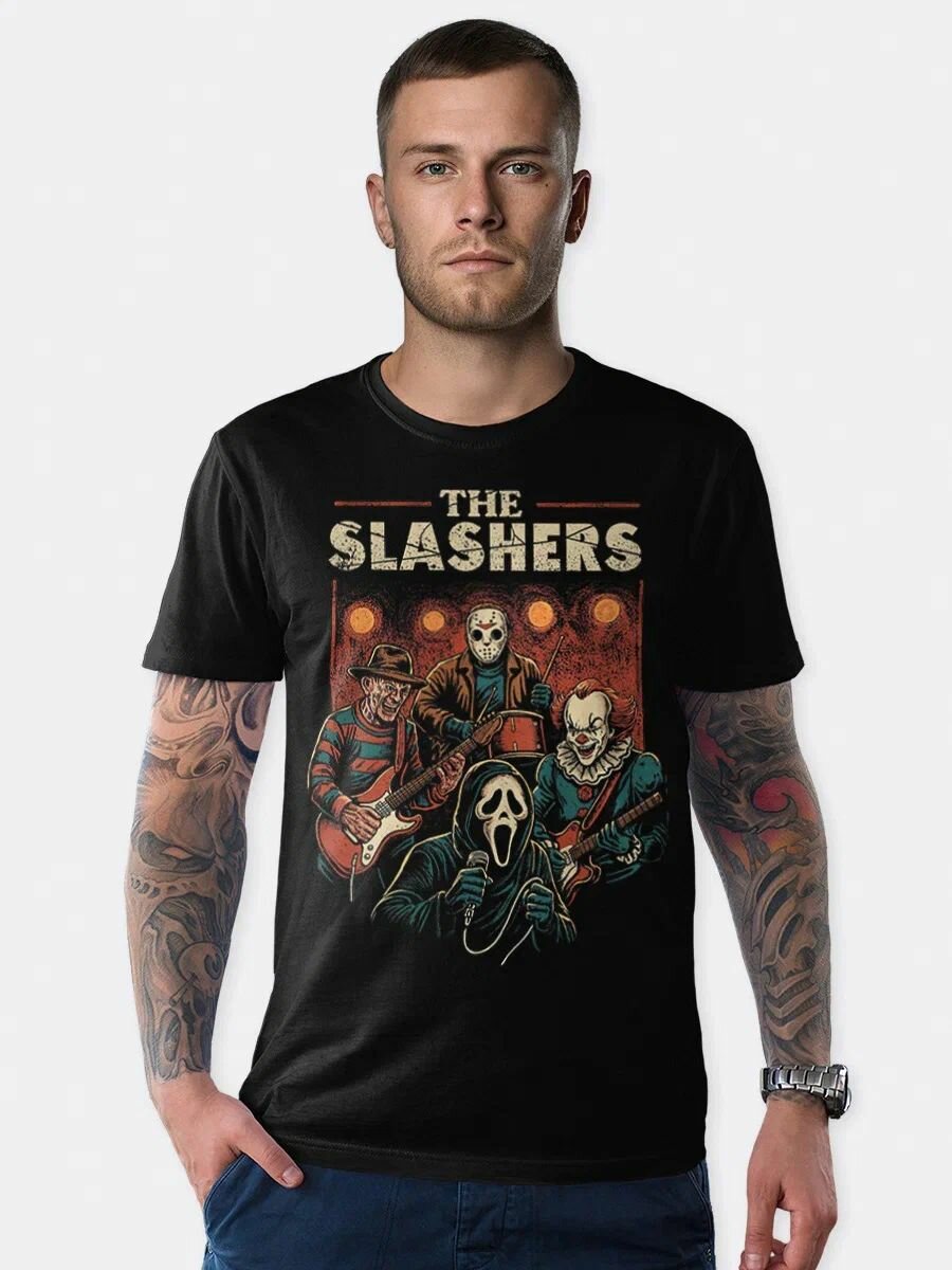 Футболка Злодеи / Пеннивайз / Фрэдди Крюгер / Мужская