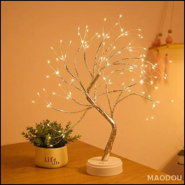 Лампа-ночник Дерево, светодиодная, стильный дизайн, питание от USB или батареек