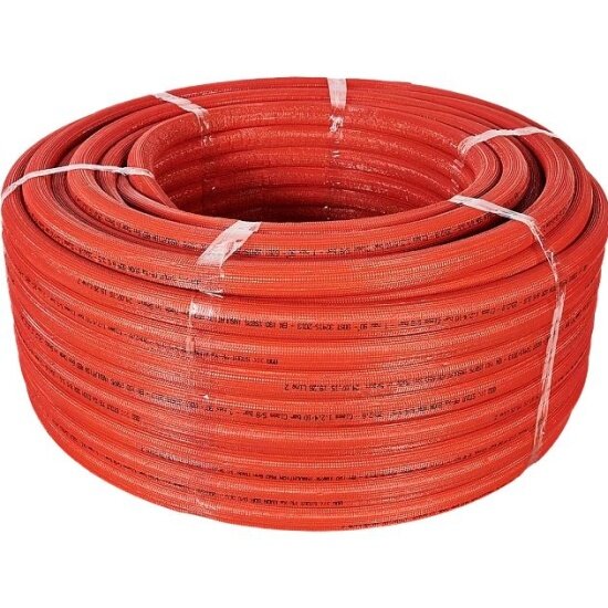 Труба Stout 16х2,2 (бухта 100 метров) PEX-a из сшитого полиэтилена с кислородным слоем, серая в теплоизоляции (красная)