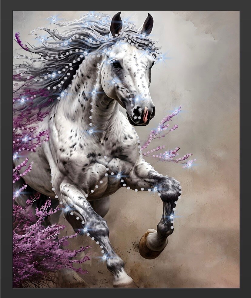 Картина «Танец жемчужного ветра» с кристаллами Swarovski, 30х40 см