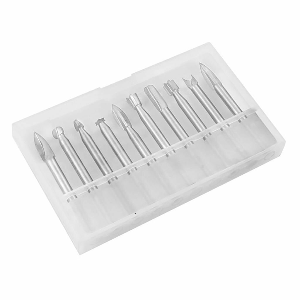 10 шт. Набор сверл для резьбы по дереву, фрезерные и гравировальные аксессуары