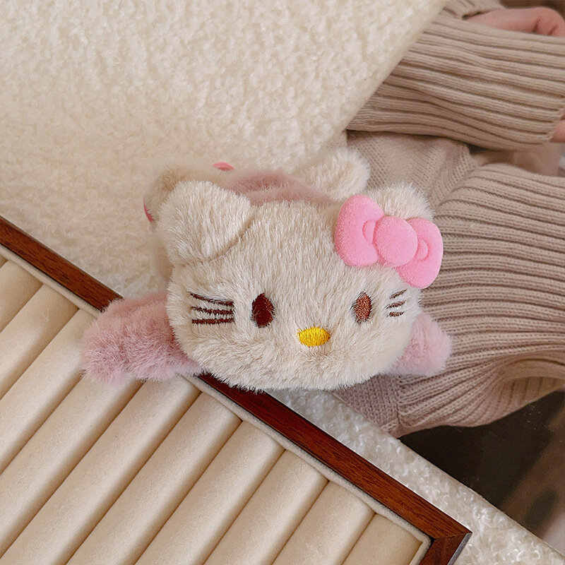 Бархатная резинка для волос Hello Kitty с бантиком и плюшевыми аксессуарами, розовая заколка для корней волос.
