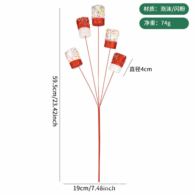 Рождественские украшения, макаронные цвета, рождественская ветвь, композиция, установка рождественской елки, подвеска в виде фруктовой ветви