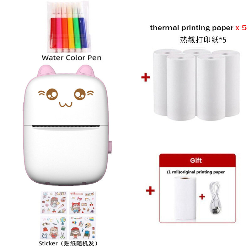 Горячая продажа портативного мини-принтера с беспроводным подключением к мобильному телефону, маленький принтер для домашнего использования, принтер для наклеек и фотографий