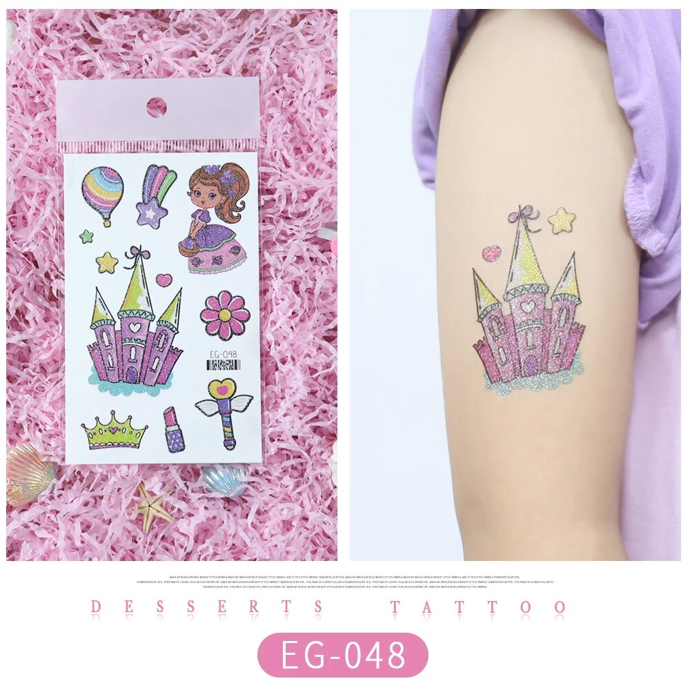 Блестящие тату Единорог набор лица Блеск Временные татуировки стикер тело тату для детей милые татуировки детей Blingbling татуировки