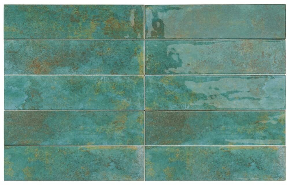 Плитка для пола керамогранит глянцевый Tropicana Turquoise Decocer 300х75/8, упаковка 44 шт. / 1 кв. м