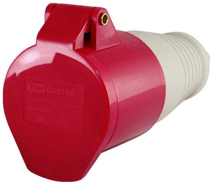Розетка силовая переносная TDM Electric 3Р+PE 16А 380В пластиковая IP44