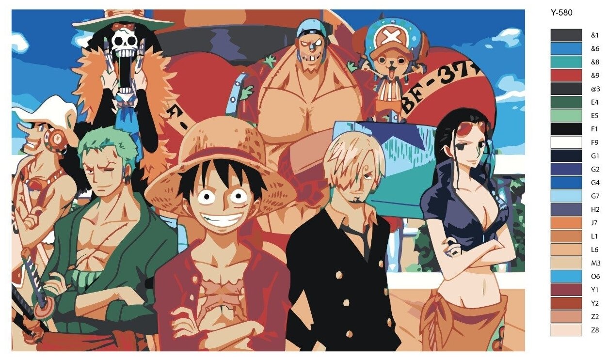 Картина по номерам Y-580 "Аниме Ван-Пис" 40х60