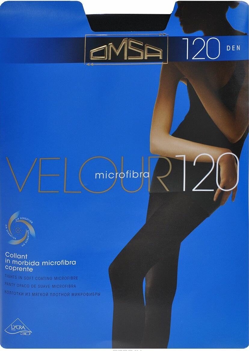Колготки Omsa Velour, 120 den, с ластовицей, размер 3, nero — купить в ...