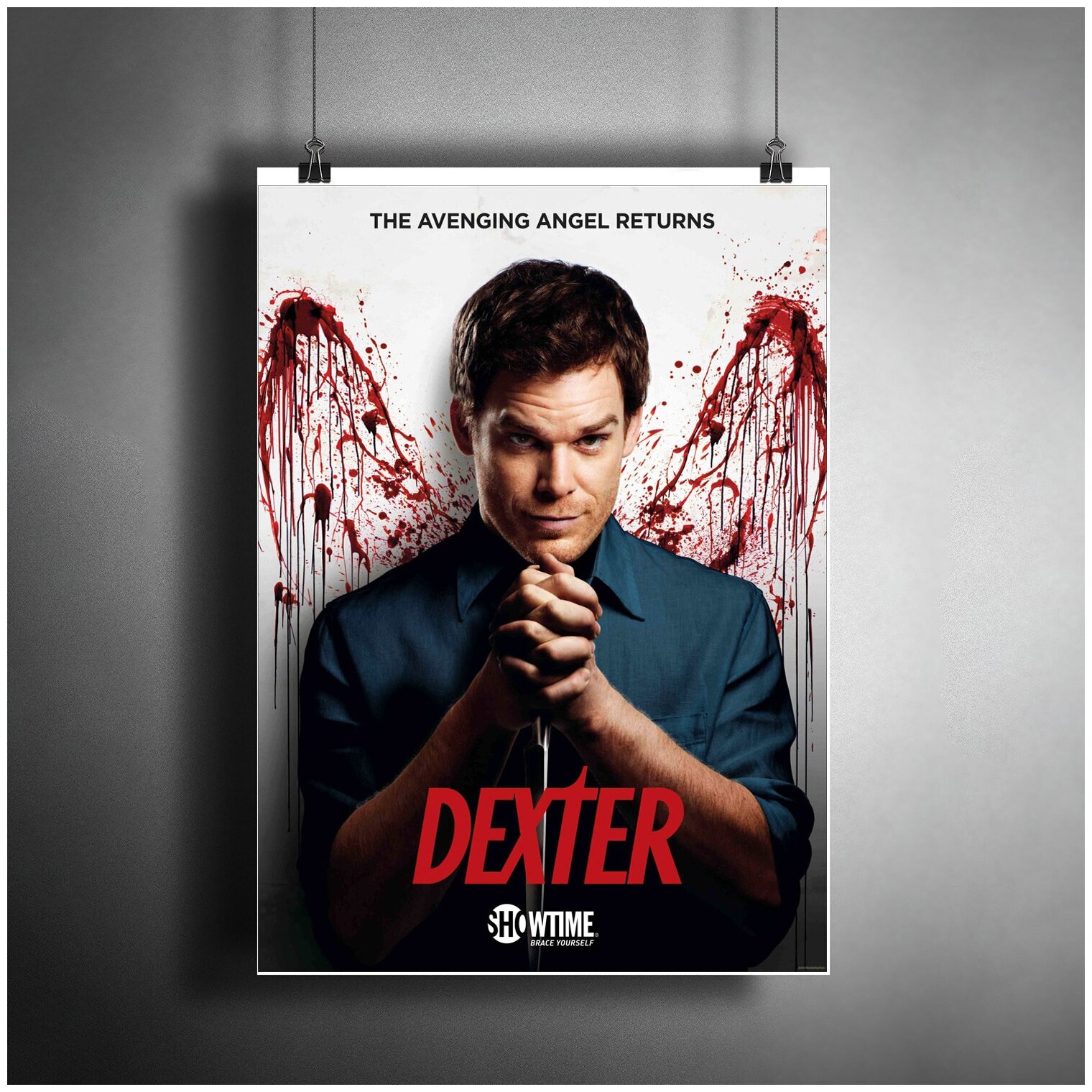 Постер плакат для интерьера "Сериал: Декстер. Актёр Майкл Си Холл. Dexter"/ Декор дома, офиса, комнаты A3 (297 x 420 мм)