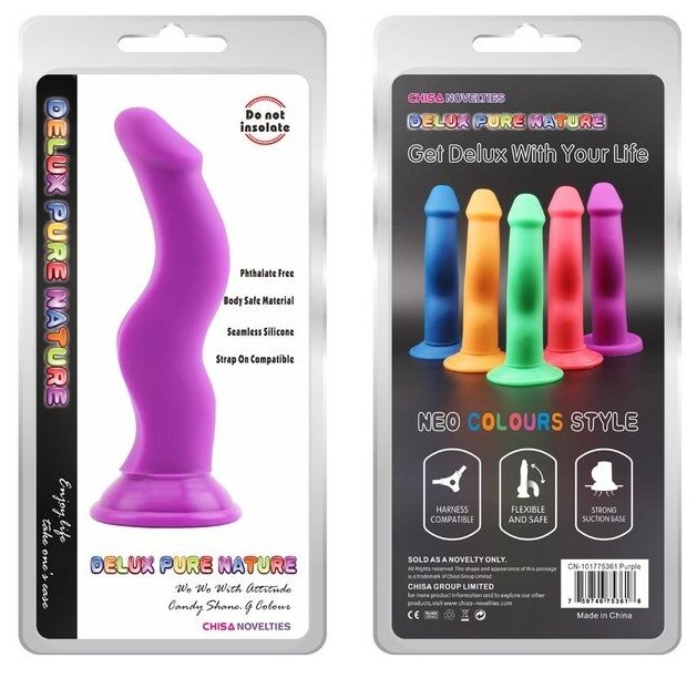 Силиконовый фаллоимитатор с изгибами Shane.G, фиолетовый