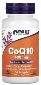 NOW Foods CoQ10 400 мг 30 гел. капсул