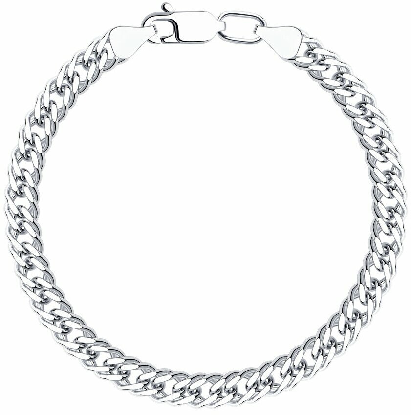 Браслет-цепочка, серебро, 925 проба, родирование