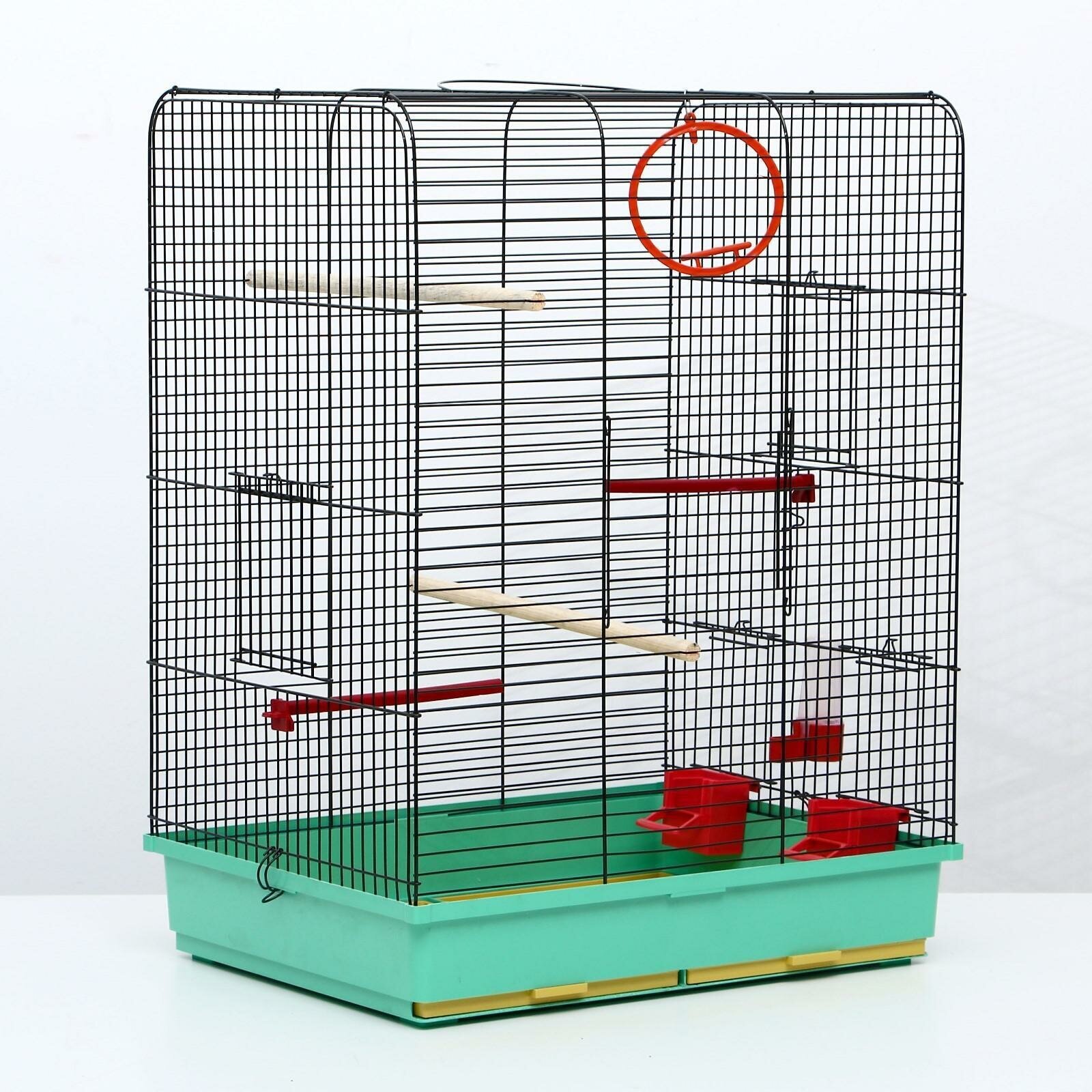 Клетка «Грация», 4 яруса, 50×36×65 см, набор аксессуаров, микс цветов