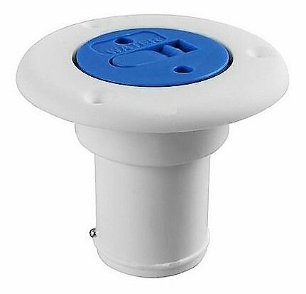 Горловина заливная Water, палубная 38 мм, для воды, белый корпус, синяя крышка