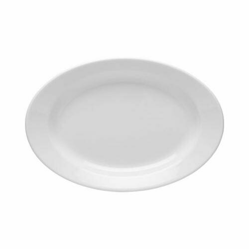 Блюдо для рыбы "Кашуб-хел", фарфор, высота 5, длина 38, ширина 22см, белый