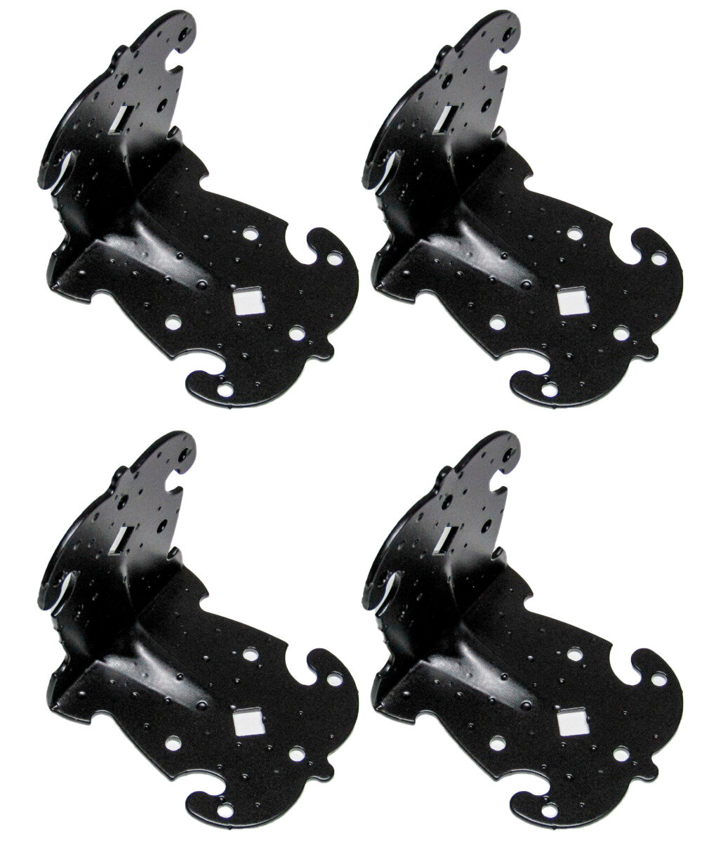 Уголок крепёжный фигурный перфорированный ноэз УКФ 95-95-80-У черный матовый (комплект 4 штуки)