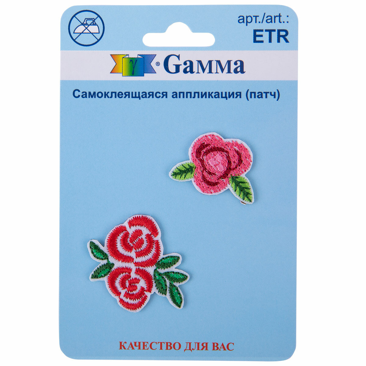 Аппликация "Gamma" ETR (патч) самоклеящаяся 01-113 Цветы 2 шт. 3.1 х 3.1 см