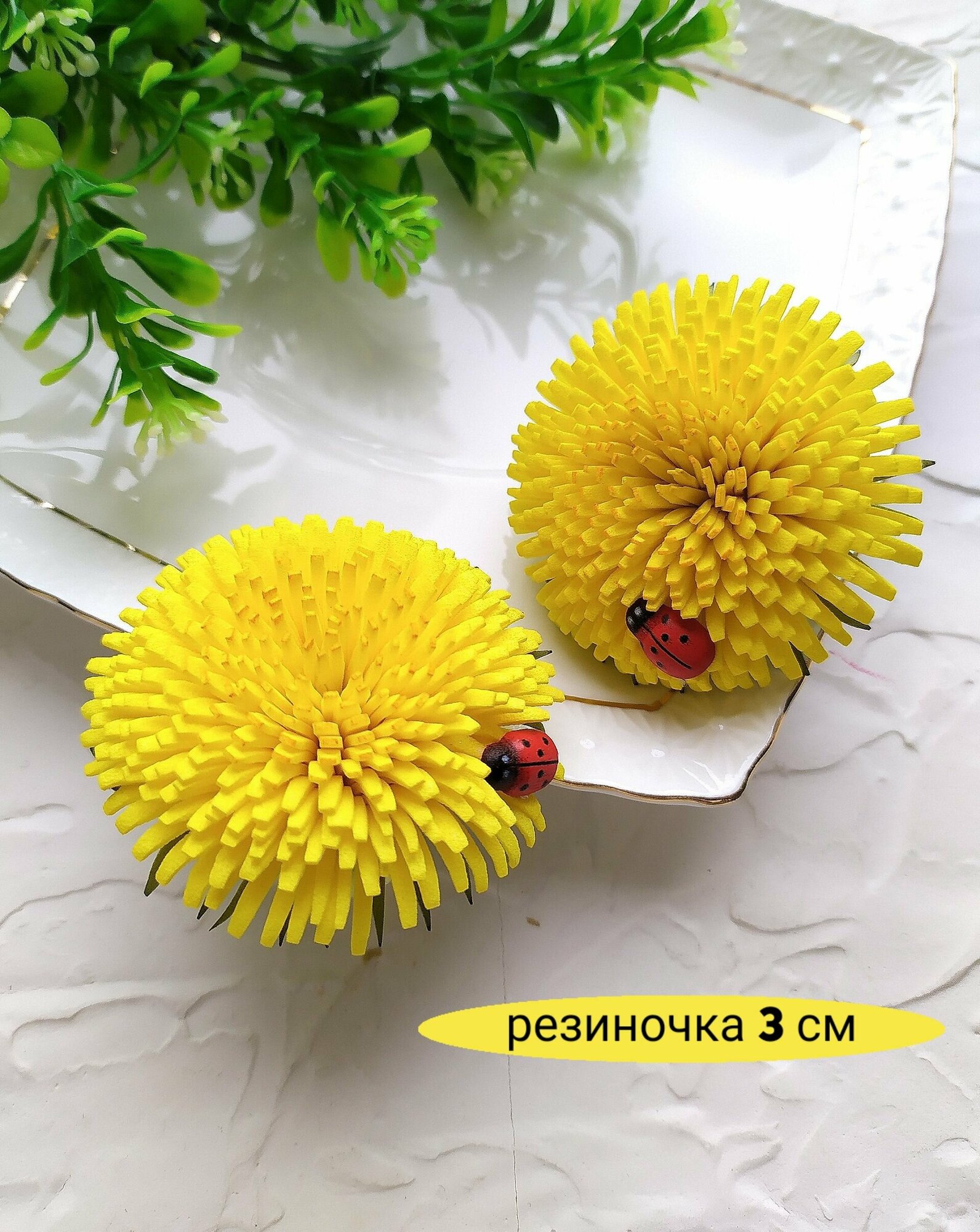 Бантики для девочек для волос одуванчики