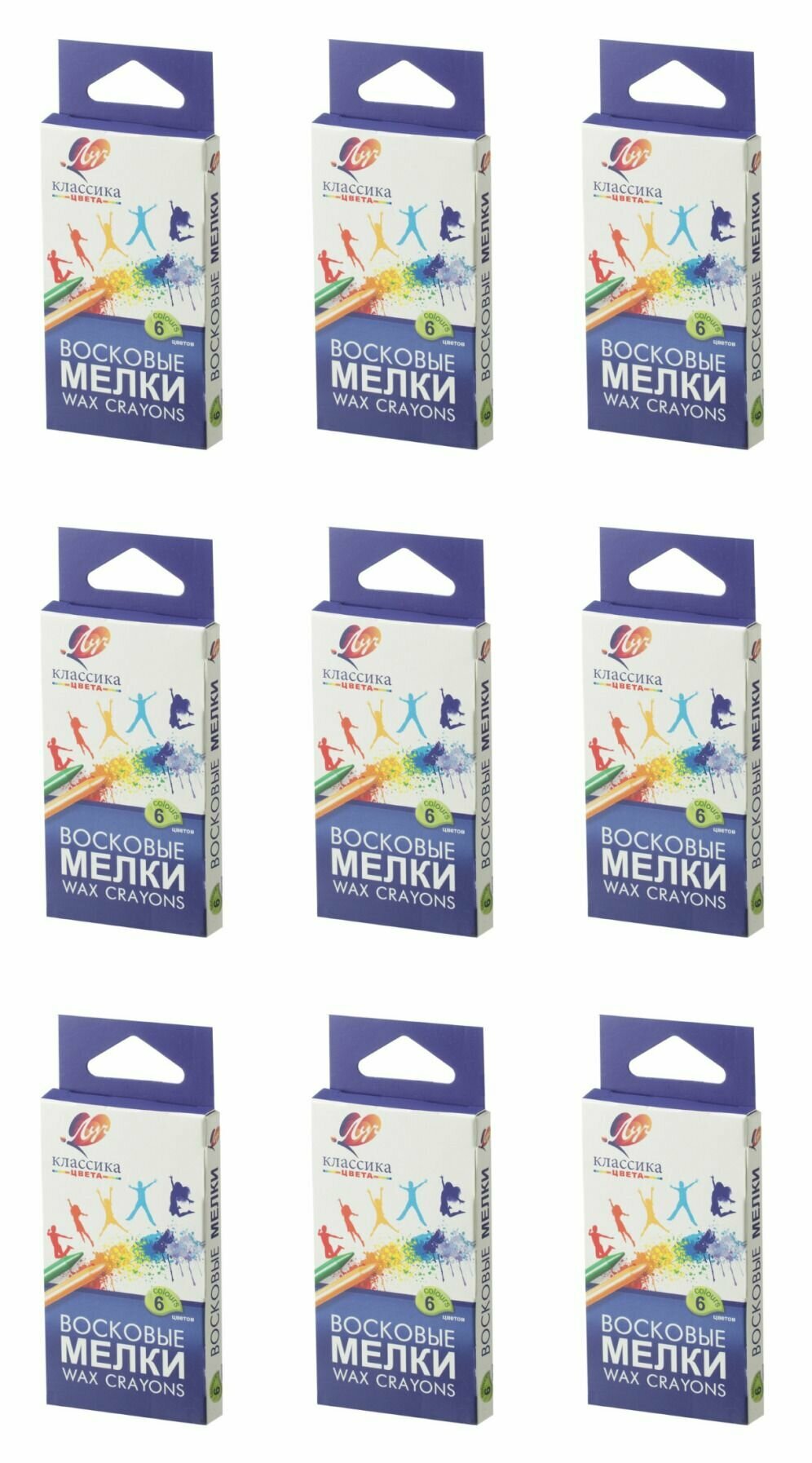 Луч Мелки восковые Классика 6 цветов, 9 уп