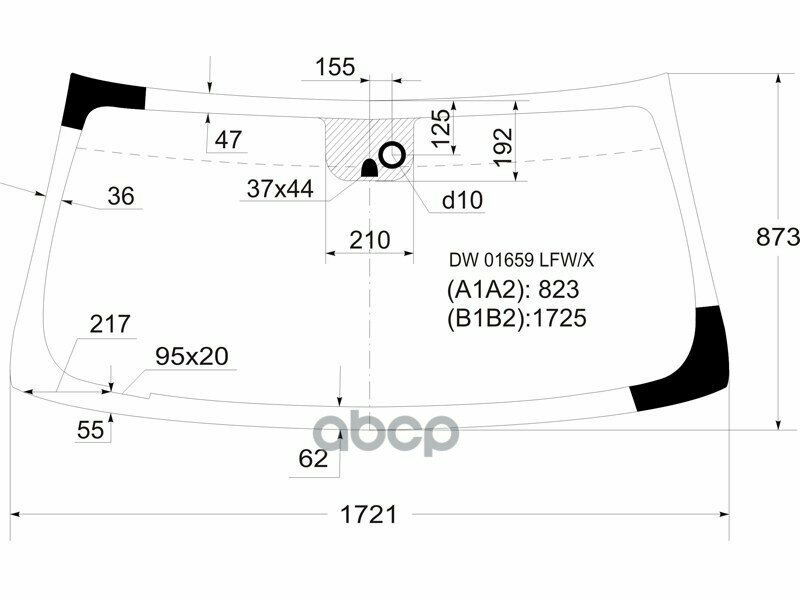 Стекло лобовое (Датчик дождя) Chevrolet Tahoe 06-14 / Cadillac Escalade 06-15 XYG арт. DW01659 LFW/X
