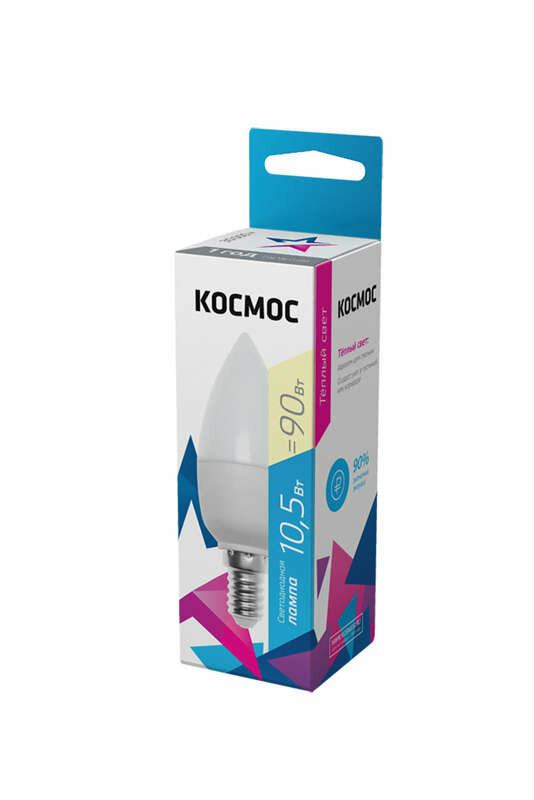 Лампа светодиодная 10.5Вт свеча 3000К тепл. бел. E14 220В космос LkecLED10.5wCNE1430