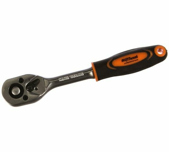 Трещотка 1/4" 45-зубцов 155мм с двухкомпонентной рукояткой "AV Steel"