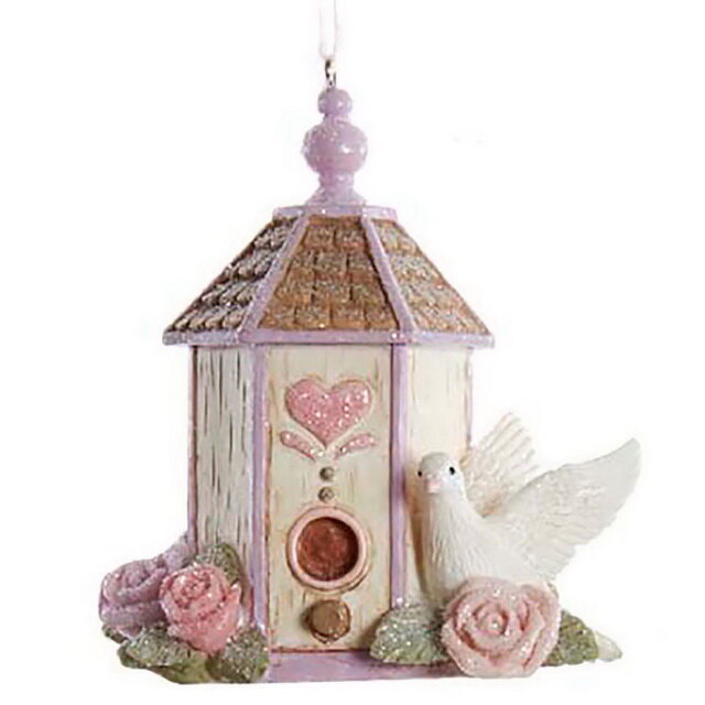 Елочная игрушка Домик Голубки Сьюзи 10 см, подвеска, Kurts Adler, E0530-1