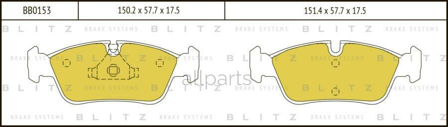 BLITZ BB0153 Колодки пер. BMW 3 E36 92=>