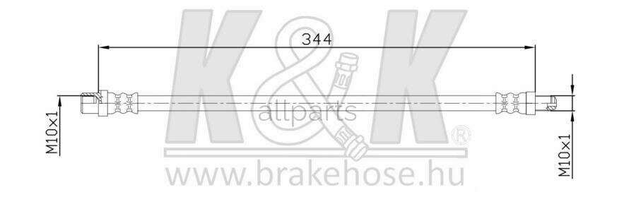 K&K FT1774 Шланг тормозной MERCEDES W 124 260 E 09.85-08.92