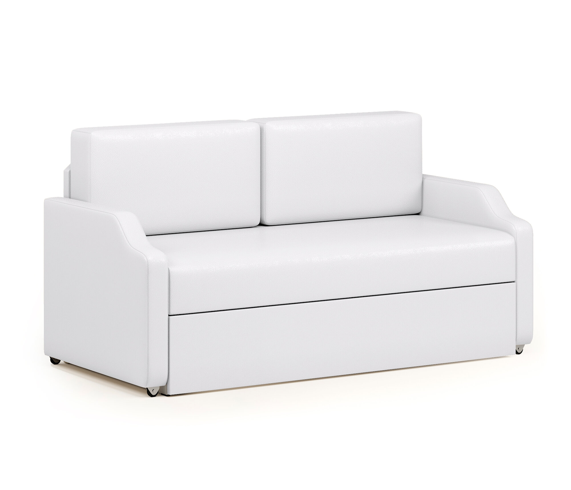 Диван Малыш, кушетка, раскладной механизм 148х69х66 см экокожа белый