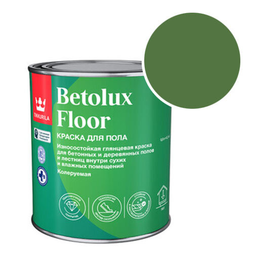 Краска Tikkurila Betolux Floor для полов глянцевая RAL 6010 (Травяной зеленый - Grass green) 0,9 л