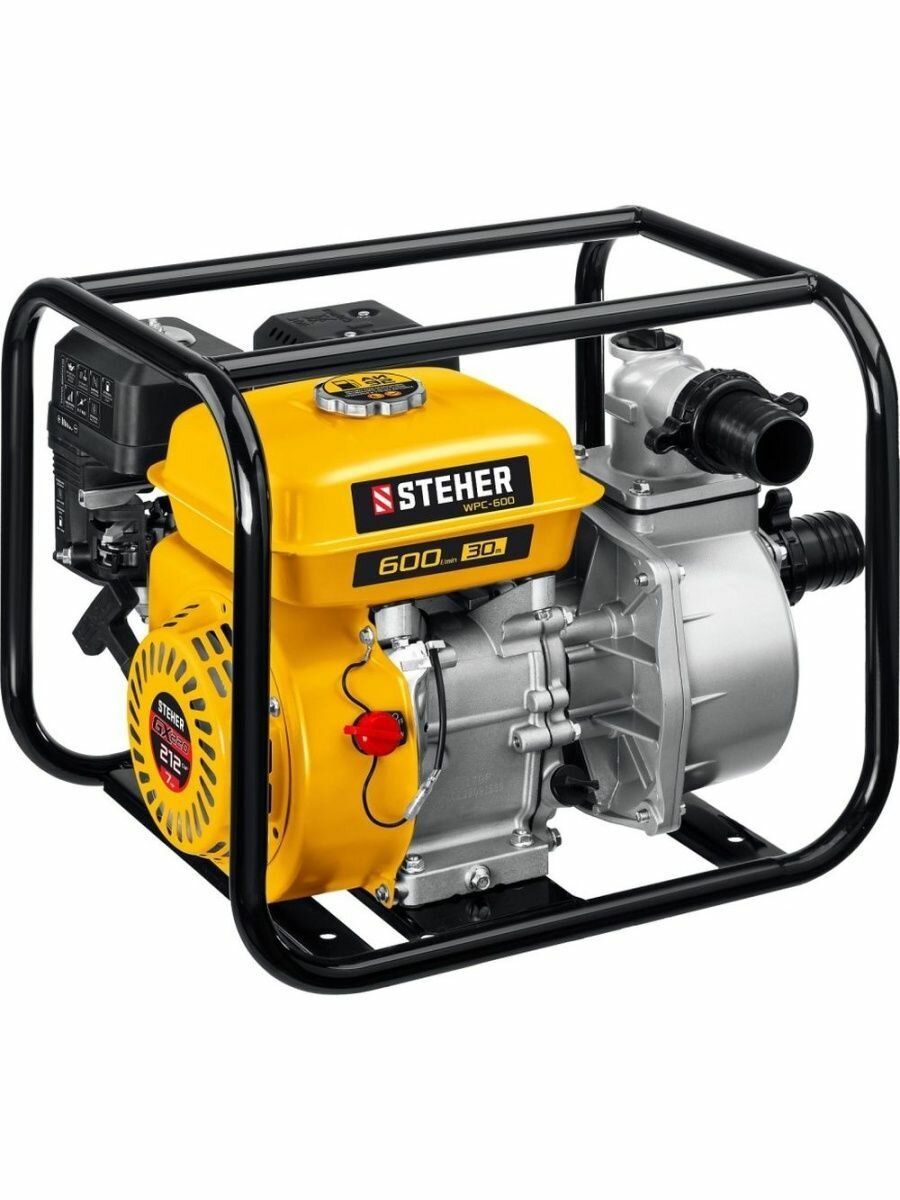 Мотопомпа бензиновая STEHER WPC-600, 600 л/мин