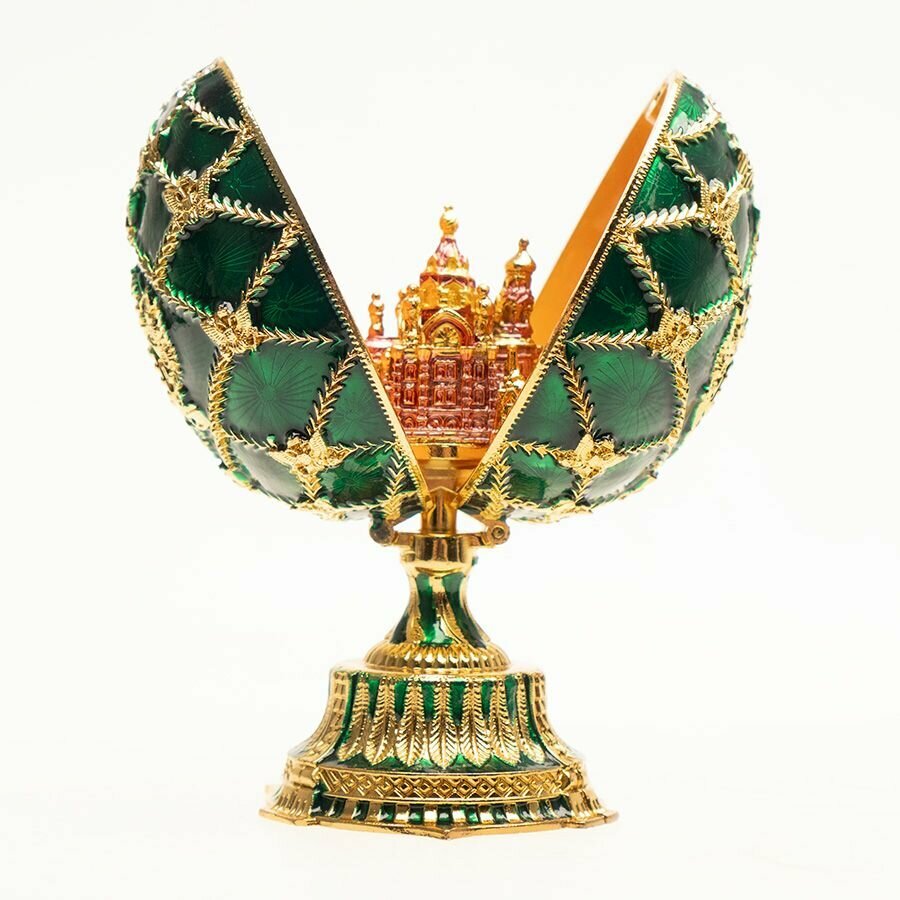 Шкатулка "Яйцо с собором" в стиле "Фаберже"