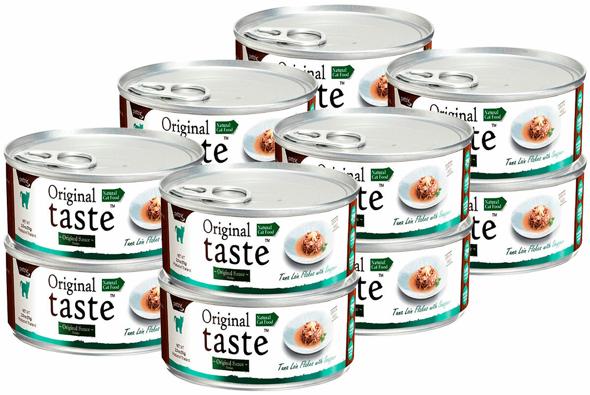 Корм влажный Pettric Original Taste Grain Free Tuna & Snapper беззерновой для взрослых кошек, тунец и люциан, 70 г х 12 шт