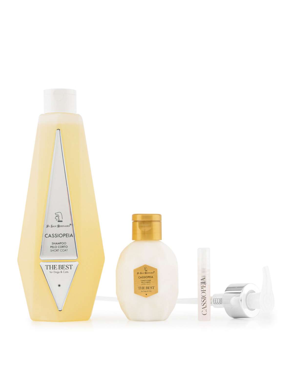 ISB The Best line Набор Cassiopeia шампунь для короткой шерсти 550 мл, кондиционер 120 мл + парфюм 2 мл в подарок