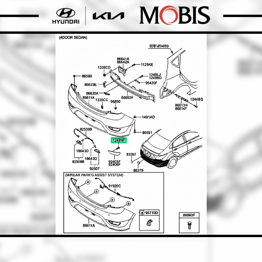 Винт 10шт. Hyundai Elantra, Getz, Ceed, Picanto Sorento / арт. 1249305147B / бренд MOBIS