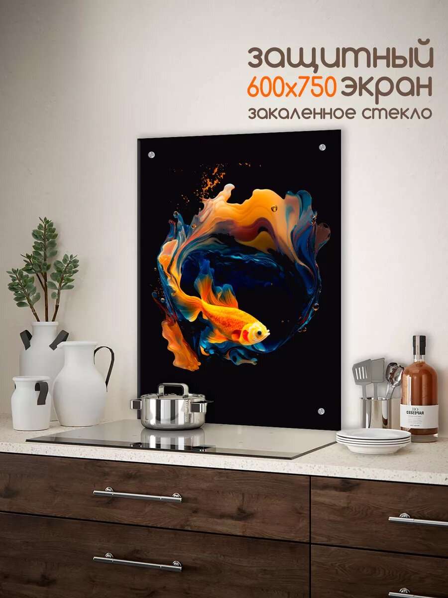 Защитный экран для плиты 600х750