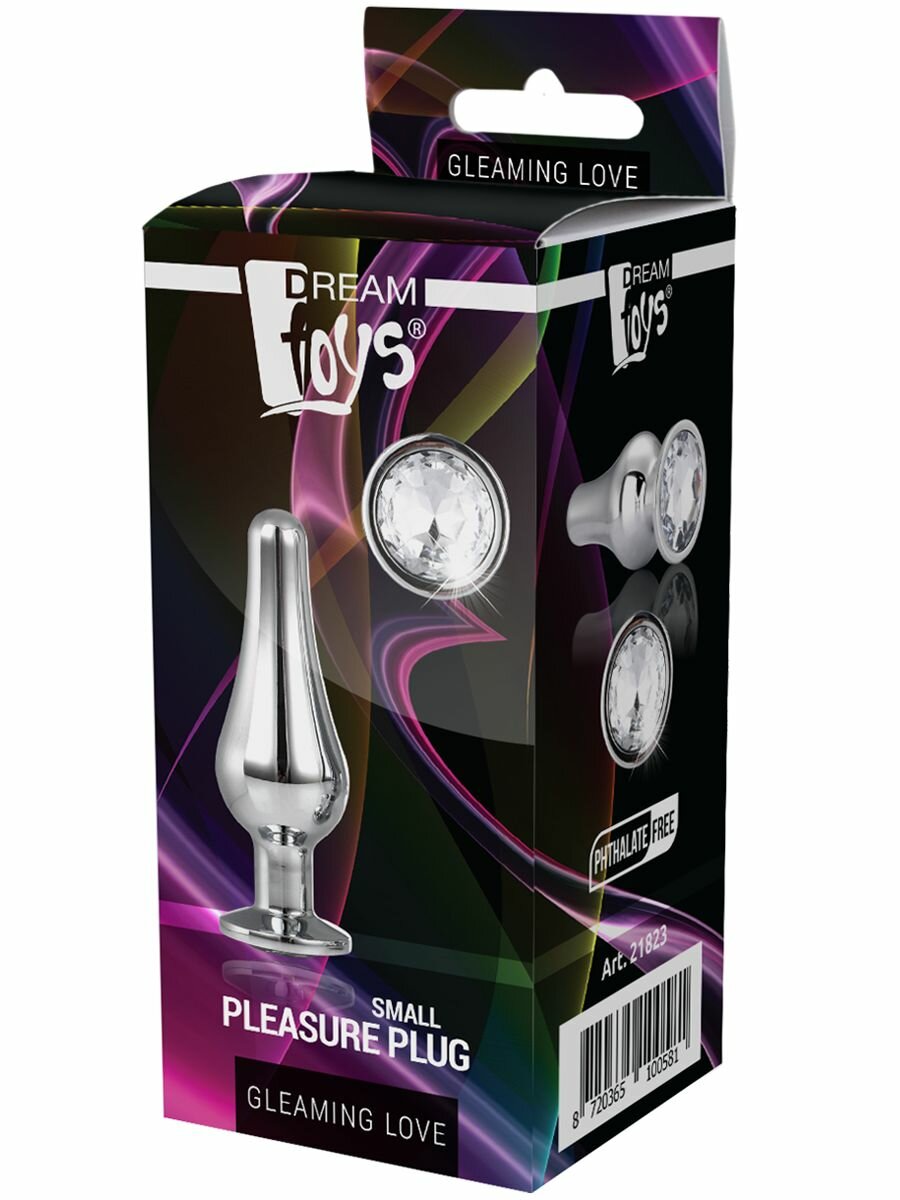 Анальная пробка "GLEAMING LOVE SILVER PLEASURE PLUG S" 8.5см