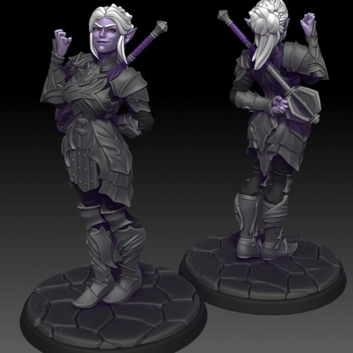 Минтара Бенре Дроу Паладин Baldur's Gate 3 (45мм) миниатюра для DnD (ДнД) и других Настольных игр( НРИ, Варгеймов или РПГ), фентези тематика