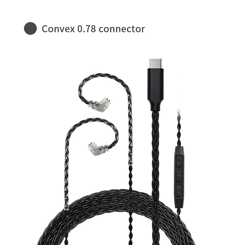 JCALLY Black TC08 PRO посеребренный кабель для наушников Black TC08 Pro QDC